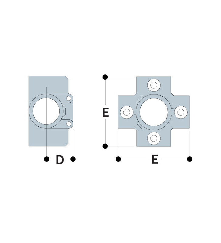 Four-socket crosspiece 40-8 - 48.3 mm