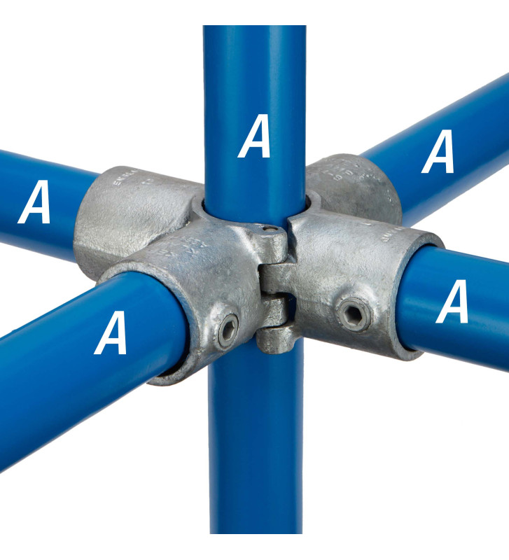 Split four-socket crosspiece A40-8 - 48.3 mm