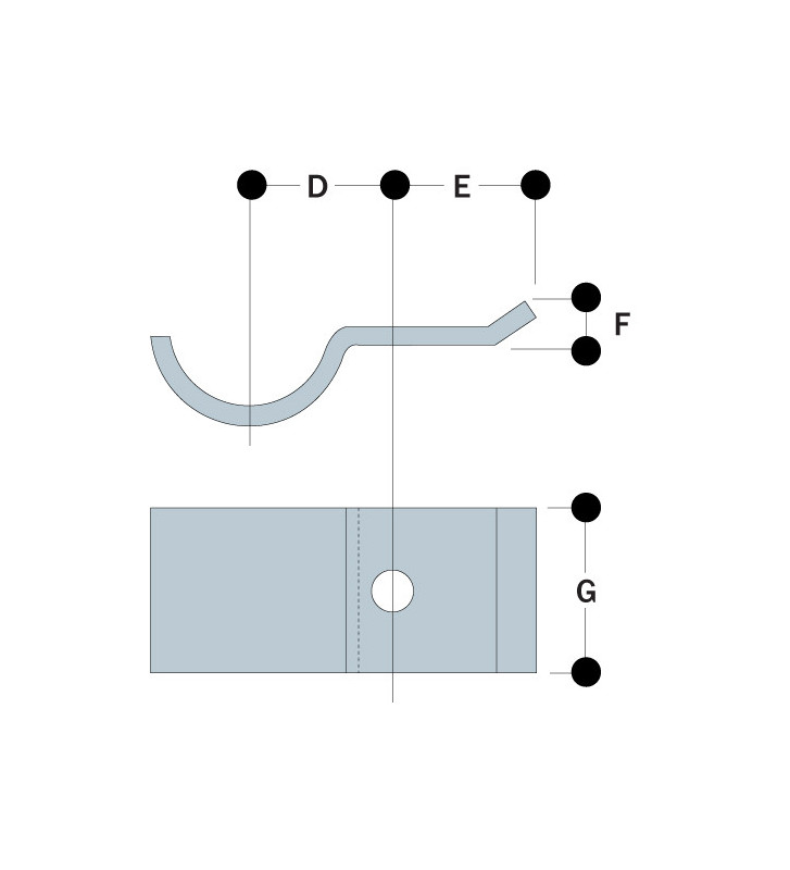 Top mounting bracket without bolts 105-9 - 60.3 mm